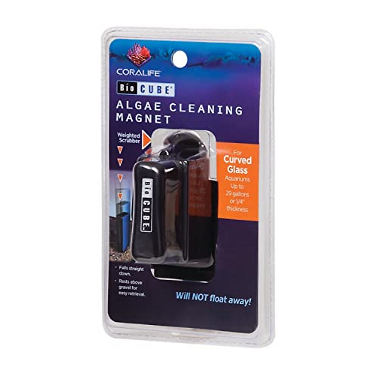 Coralife BioCube Curved Glass Aquarium Cleaning Magnet, Small