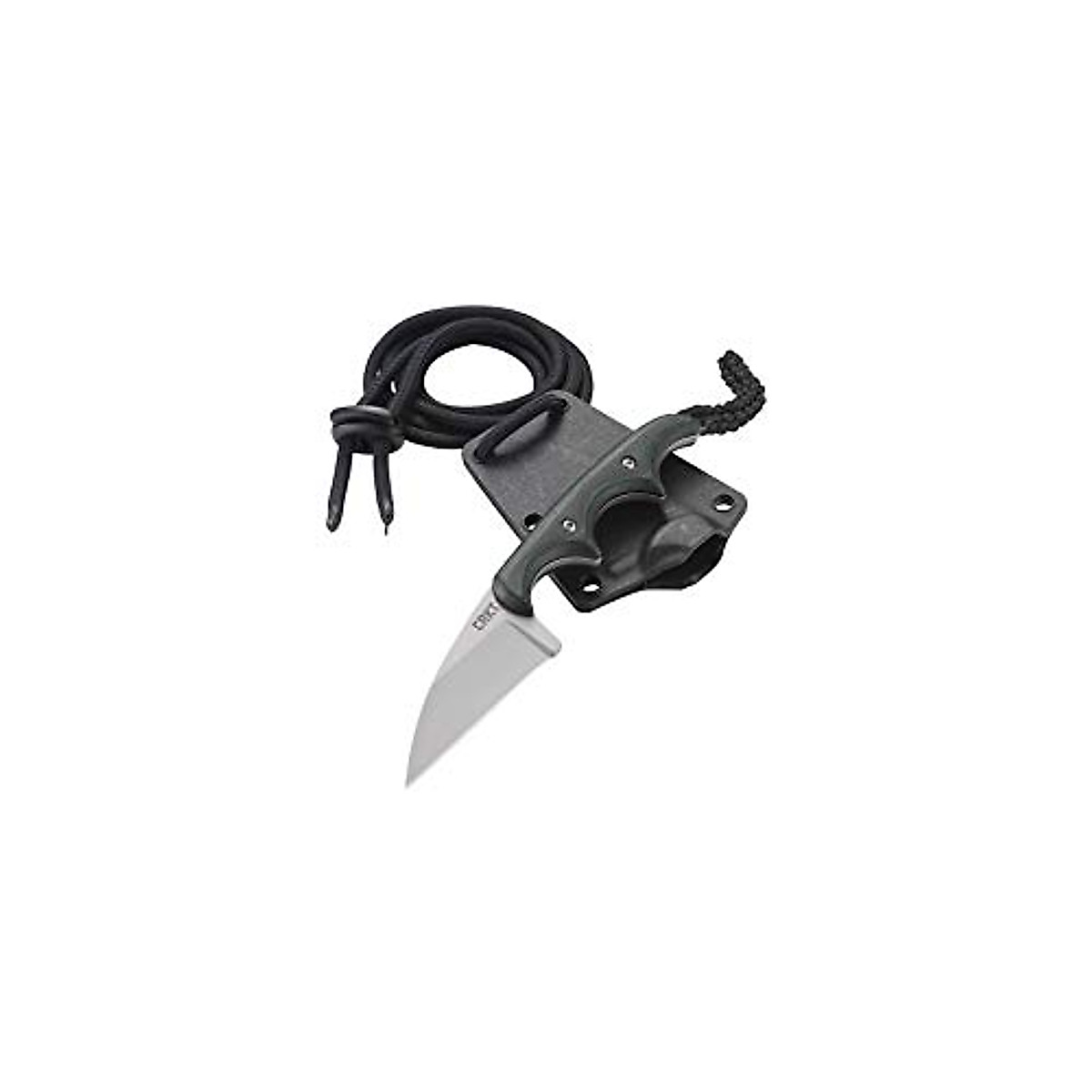COLUMBIA RIVER KNIFE & TOOL CRKT Minimalist Wharncliffe Neck Knife: Compact Fixed Blade Knife, Folts Utility Knife, Bead Blast Blade, Resin Infused Fiber Handle, and Sheath 2385