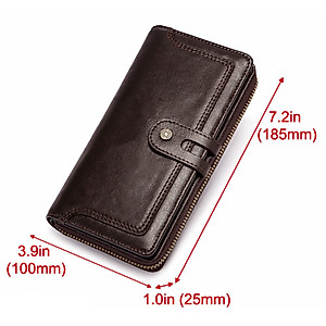 SPYBY Business Card Cases Money Organizers Men's Genuine Leather Money Clips Blocking Wallets (Color : Brown)