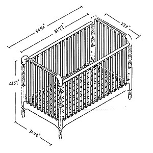Little Seeds Rowan Valley Linden Wooden Baby Crib with Spindle Work in White
