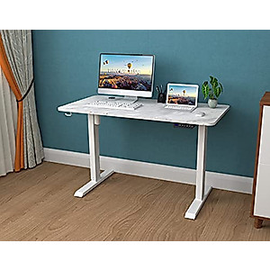 Win Up Time Electric Standing Desk- Adjustable Height Desk, Sit Stand Desk Frame & 48 x 24 Inches Table Top, Adjustable Desks for Home Office, Marbling Style