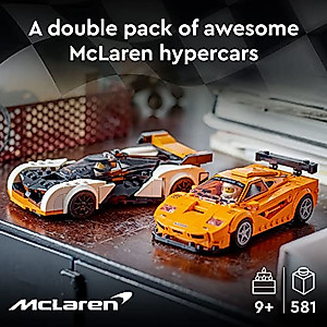 LEGO Speed Champions McLaren Solus GT & McLaren F1 LM 76918, Featuring 2 Iconic Race Car Toys, Hypercar Model Building Kit, Collectible 2023 Set, Great Kid-Friendly Gift for Boys and Girls Ages 9+