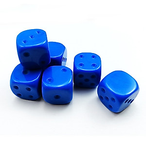 Blank Unpainted 16MM D6 Game Dice with Blank 6th Side, 4 Assorted Color Set of 24pcs, Raw Blank Cube