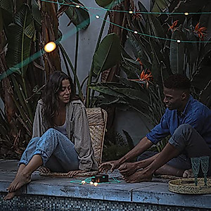 MPOWERD Luci Solar String Lights + Phone Charger: White 18' Rechargeable via Solar or USB-A, 100 Lumens LEDs, Lasts Up to 20 Hours, Waterproof, Camping, Backyard, and Travel