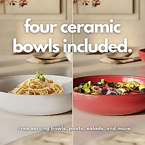Ziruma Salad Bowls, Wooden Salad Bowls Set, Large White Oak Wood Serving Bowl for Fruits, Salad, 10.2" Big Salad Bowl with American Walnut Serving Utensils. Ceramic Serving Bowls Included
