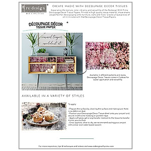 Prima Re-Design Decoupage Decor Tissue Paper 19"x30" 2/Pkg-Floral Parchment Redesign Décor'S Day Decorations,Easter Day,Decorations,Saint Patrick'S Day Gift St Patricks Day Decorations