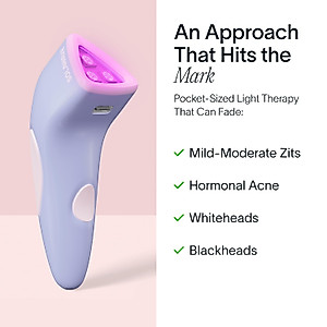 Solawave Bye Acne: 3-Minute Pimple Spot Treatment with Blue Light Therapy and Red Light Therapy - Handheld Device for Breakouts and Face Care