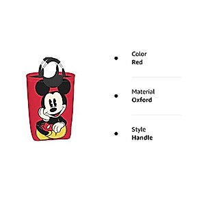 Red Laundry Hamper Foldable Square Laundry Basket Waterproof for Washing Storage, 50L