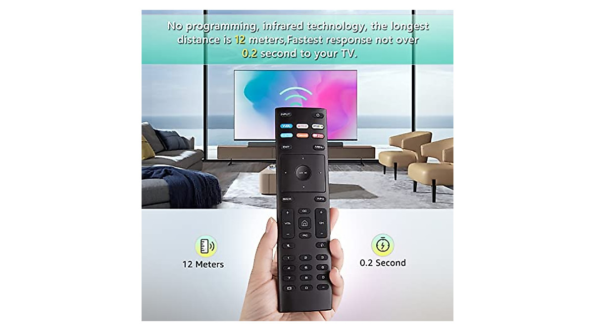 Universal Remote Control XRT136 for VIZIO Smart TVs - Broad Compatibility
