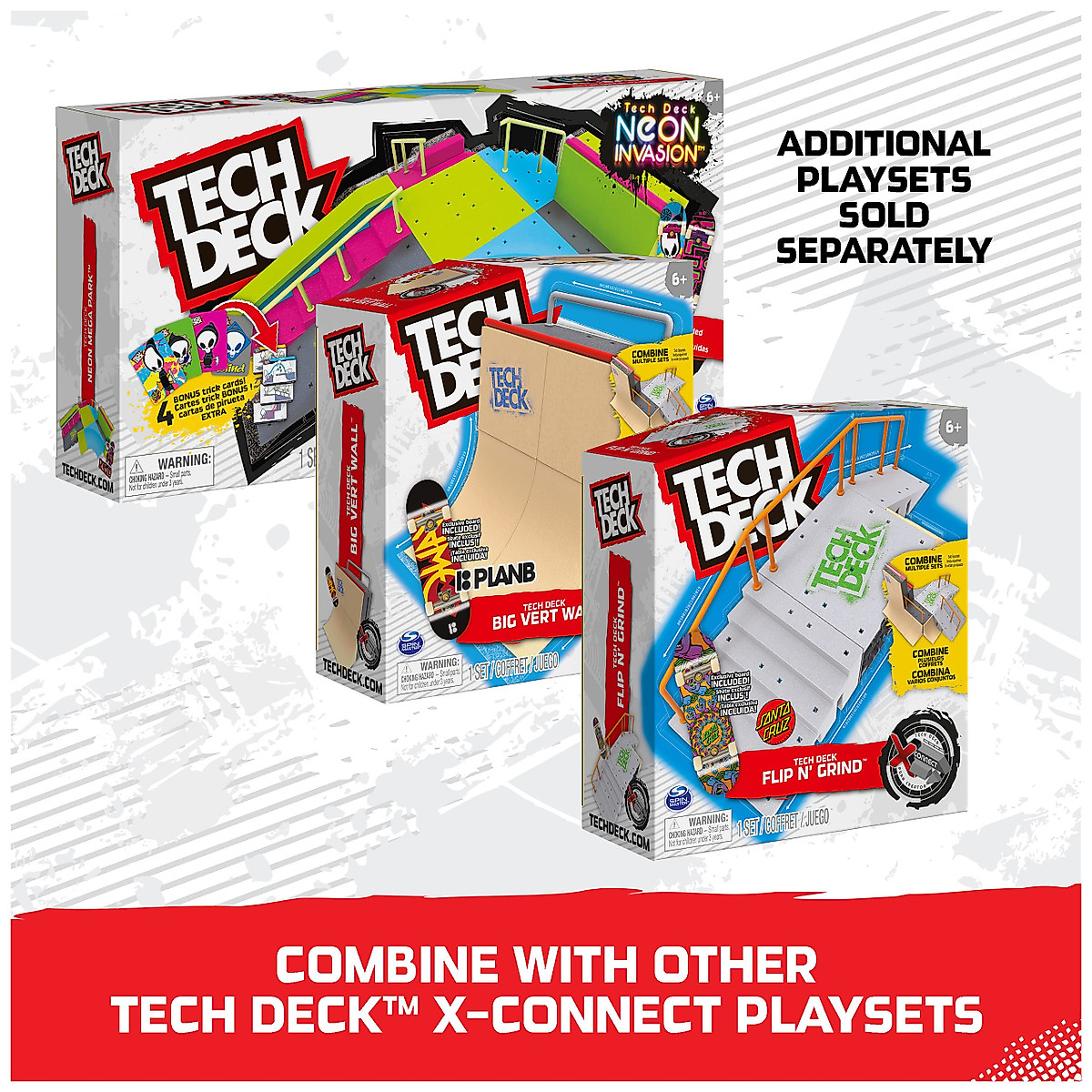 TECH DECK, Flip N’ Grind X-Connect Park Creator, Customizable and Buildable Ramp Set with Exclusive Fingerboard, Kids Toy for Boys and Girls Ages 6 and up