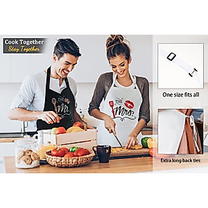 Mr and Mrs Gifts-Anniversary Wedding Gift for Couple,Christmas Bridal Shower Bachelorette Engagement for Bride, Newly Engaged,Registry Items,Kitchen Aprons with Oven Mitts Pot holder & Dish Towel