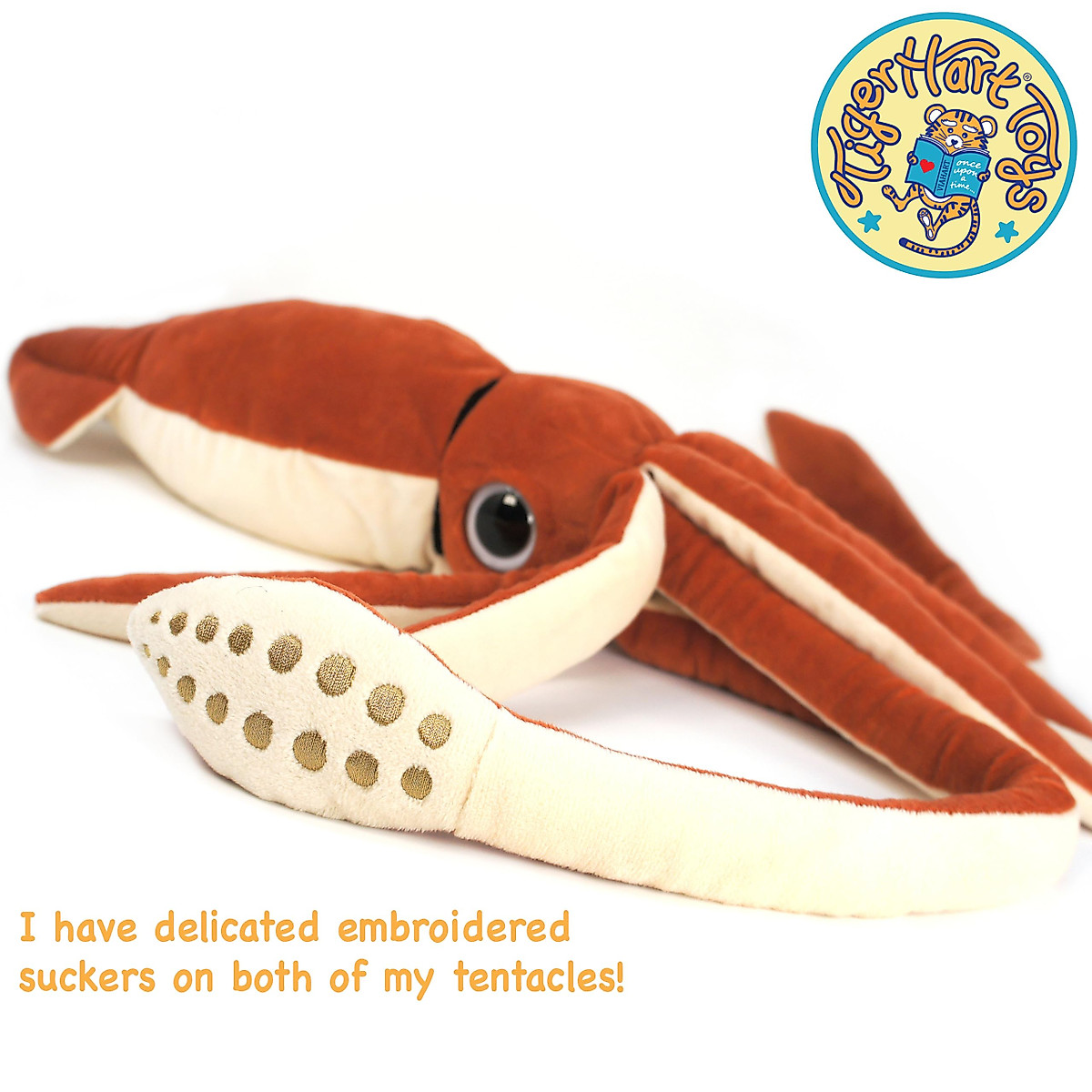 TigerHart Shubert The Squid - 35 inch Large Stuffed Animal Squid