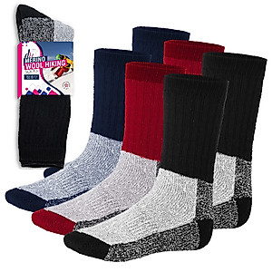 Debra Weitzner Thermal Socks Merino Wool For Men and Women - Extra-Warm Winter Cold Weather Boot Socks (3 Pairs)