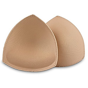 SERMICLE Bra Pad Inserts 4 Pairs, Bra Pads Sewn Padded for Sports Bra A/B C/D Cup Beige Black Optional (A/B Cup, Beige)