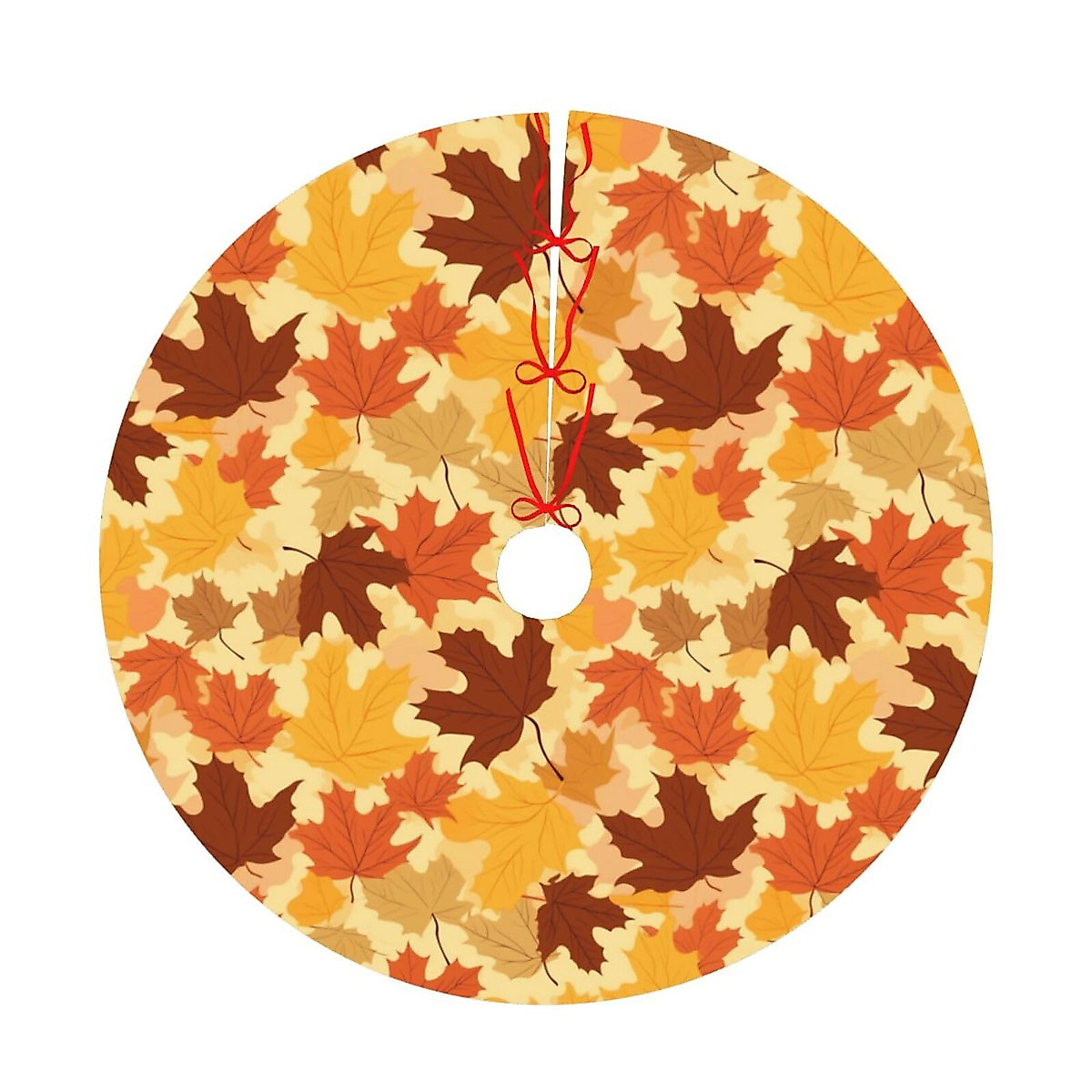 Dewoofly Fall Maple Leaf Nut Tree Skirts Xmas Ornaments, Seasonal Leave Tree Skirt for Christmas Party Holiday All Occasions 30"