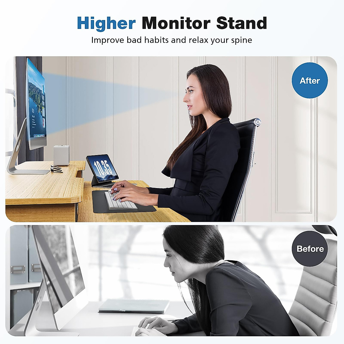 63 Inch Electric Standing Desk with Double Drawers, Adjustable Height Stand Up Desk, Sit Stand Home Office Desk with Monitor Stand, Computer Workstation with Storage Shelf, Natural New