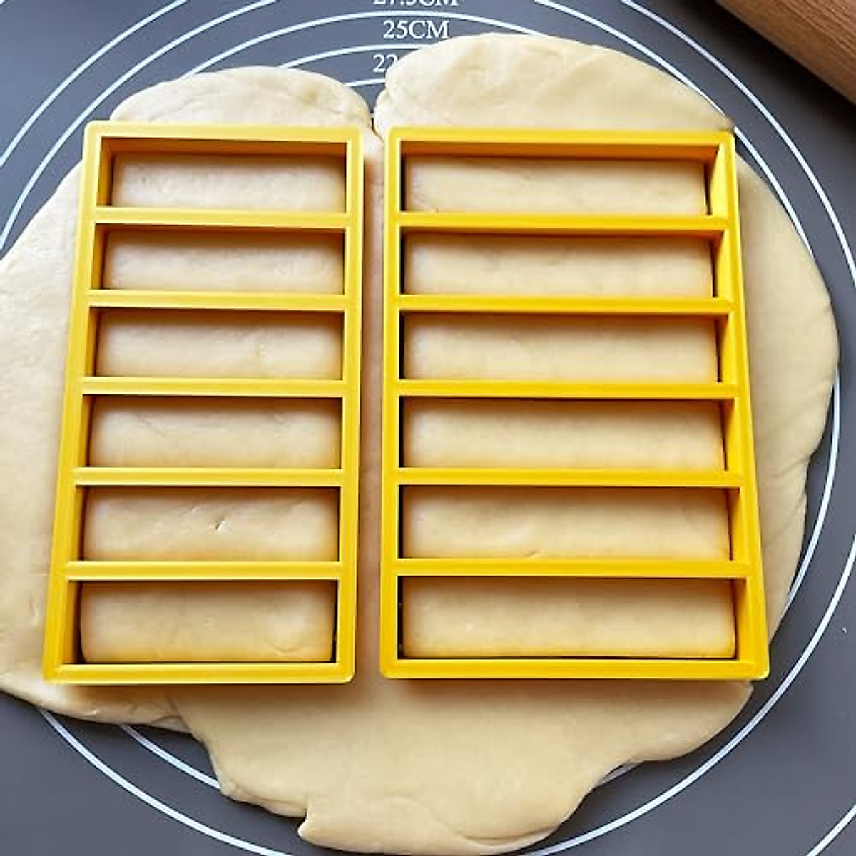 4 x 1 Inch Cookie Stick Cutter, Multi Cutter for 6 pieces, Rectangle-Shaped Dough, Fondant Multicutter (Cookie Sticks (4x1 inch))
