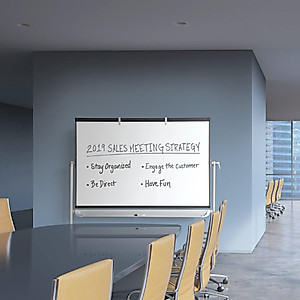 Quartet Easel, Magnetic, 6' x 4', Reversible, Whiteboard/Flipchart, Prestige 2 Mobile Presentation, Graphite Frame (ECM64P2)