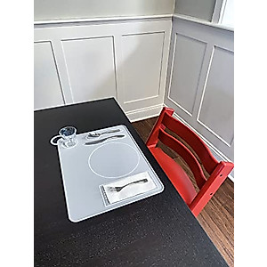 Kids Silicone Montessori Placemat for Toddlers | Children Plate Mat for Dining Table Setting | by Fire Rooster Kids (Grey, 1)