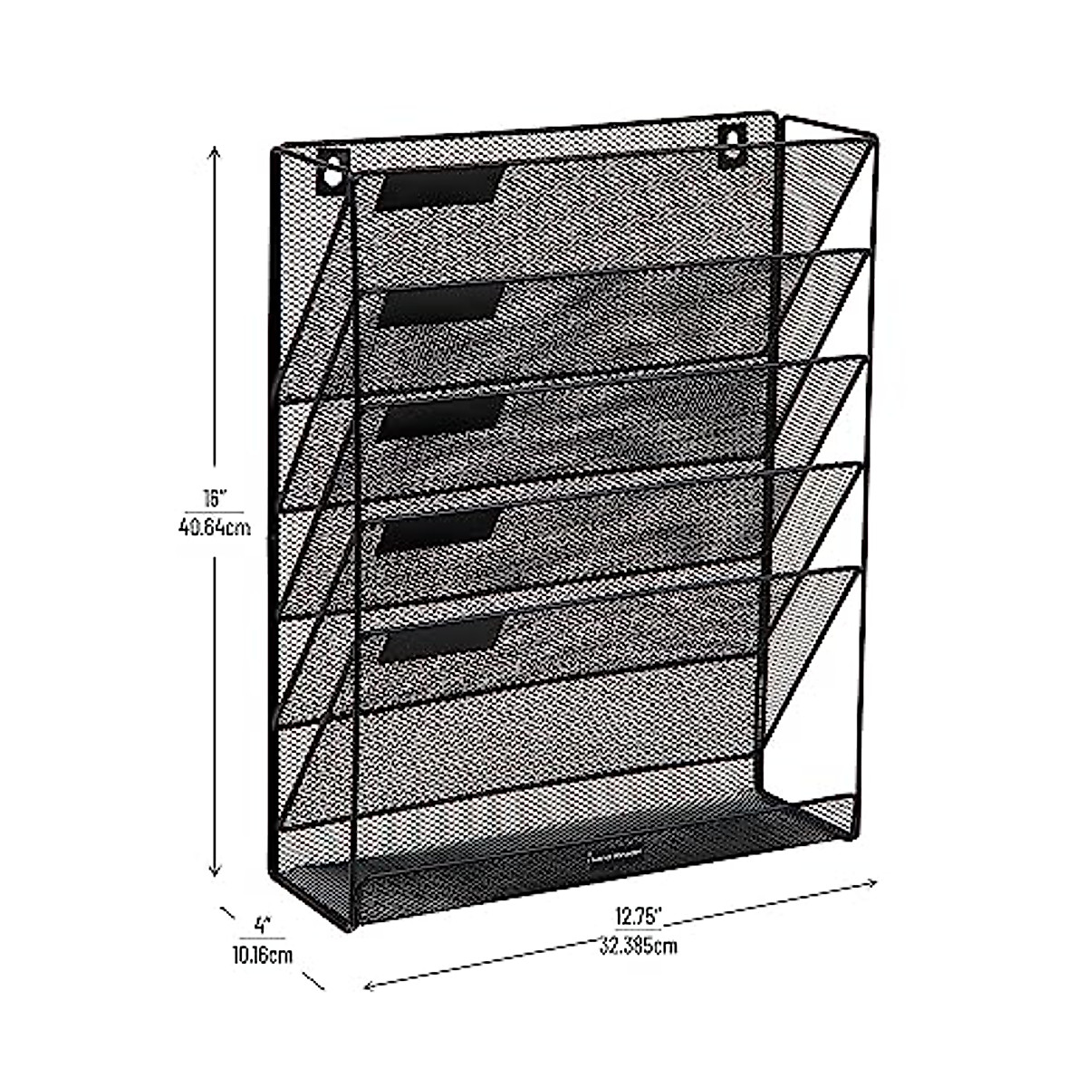 Mind Reader Vertical File Storage, 12.75 (L) x 4.25 (W) x 16 (H) inches, Black