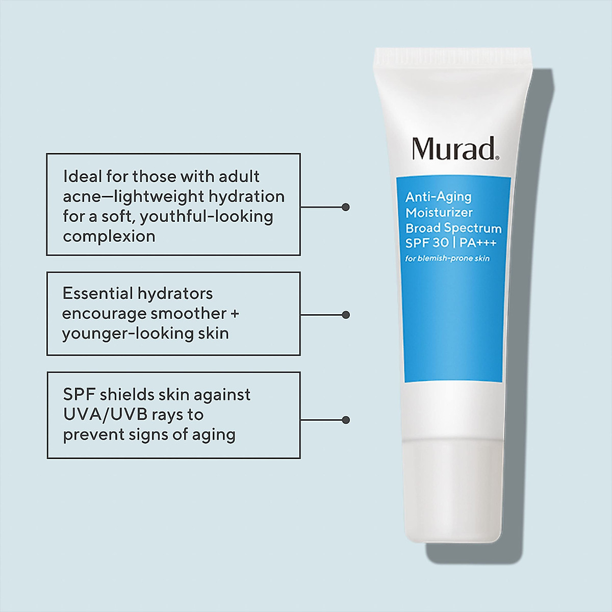 Murad Anti-Aging Moisturizer Broad Spectrum SPF 30 - Acne Control Grease-Free Face Moisturizer for Women & Men - Anti-Aging Face Cream with SPF, 1.7 Fl Oz