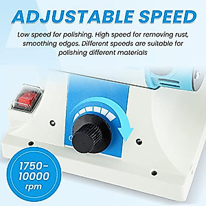 BAOSHISHAN Bench Buffer Jewelry Polisher, with 3 Types Polishing Wheels, Variable Speed Benchtop Polishing Buffing Machine for Jewelry, Wood, Metal, Lathe, Jade (With Wheels 110V)