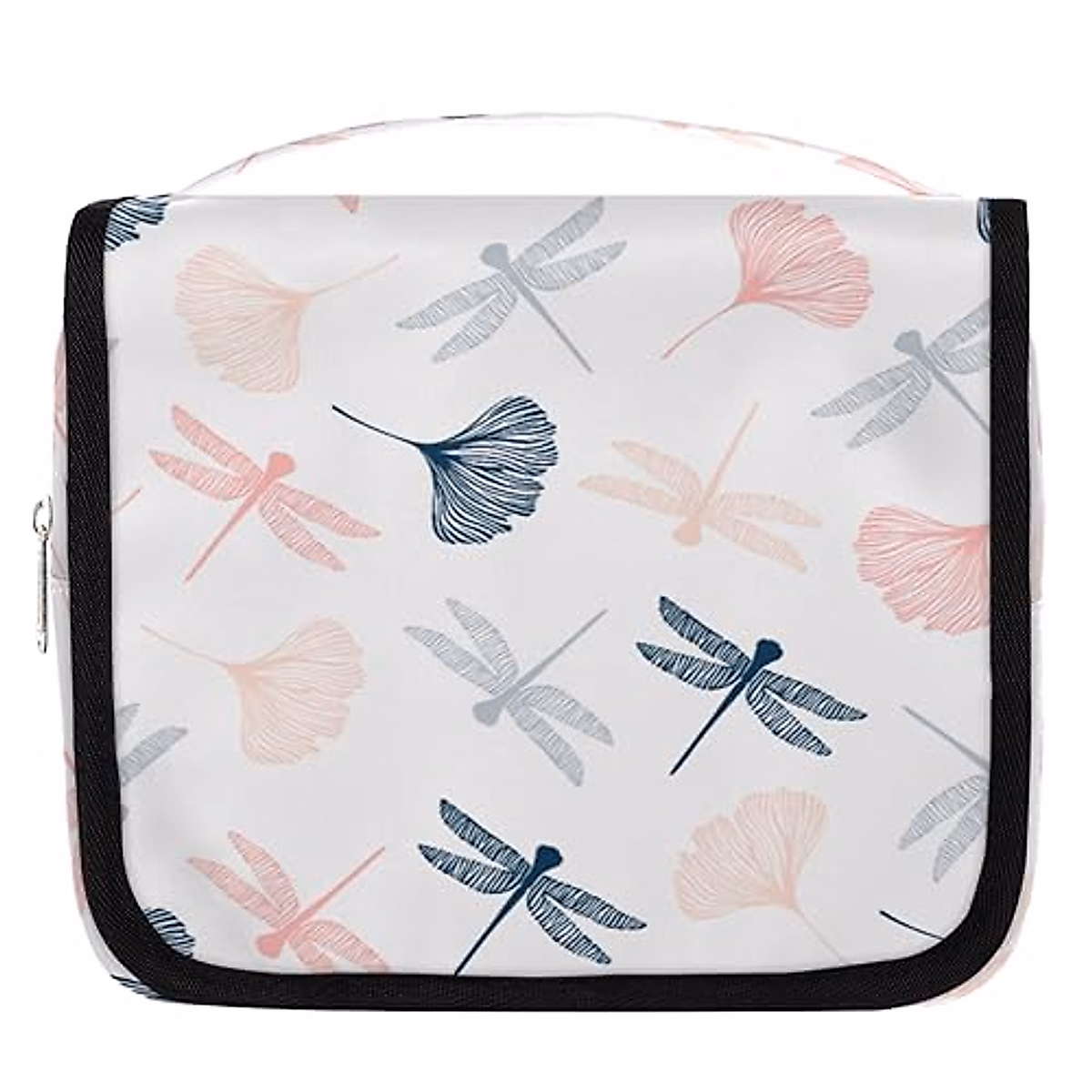POFATO Dragonflies Ginkgo Leaves Travel Toiletry Bag Cosmetic Makeup Bag for Women Men Hanging Hook Wash Toiletries Portable Toiletry Bags Organizer