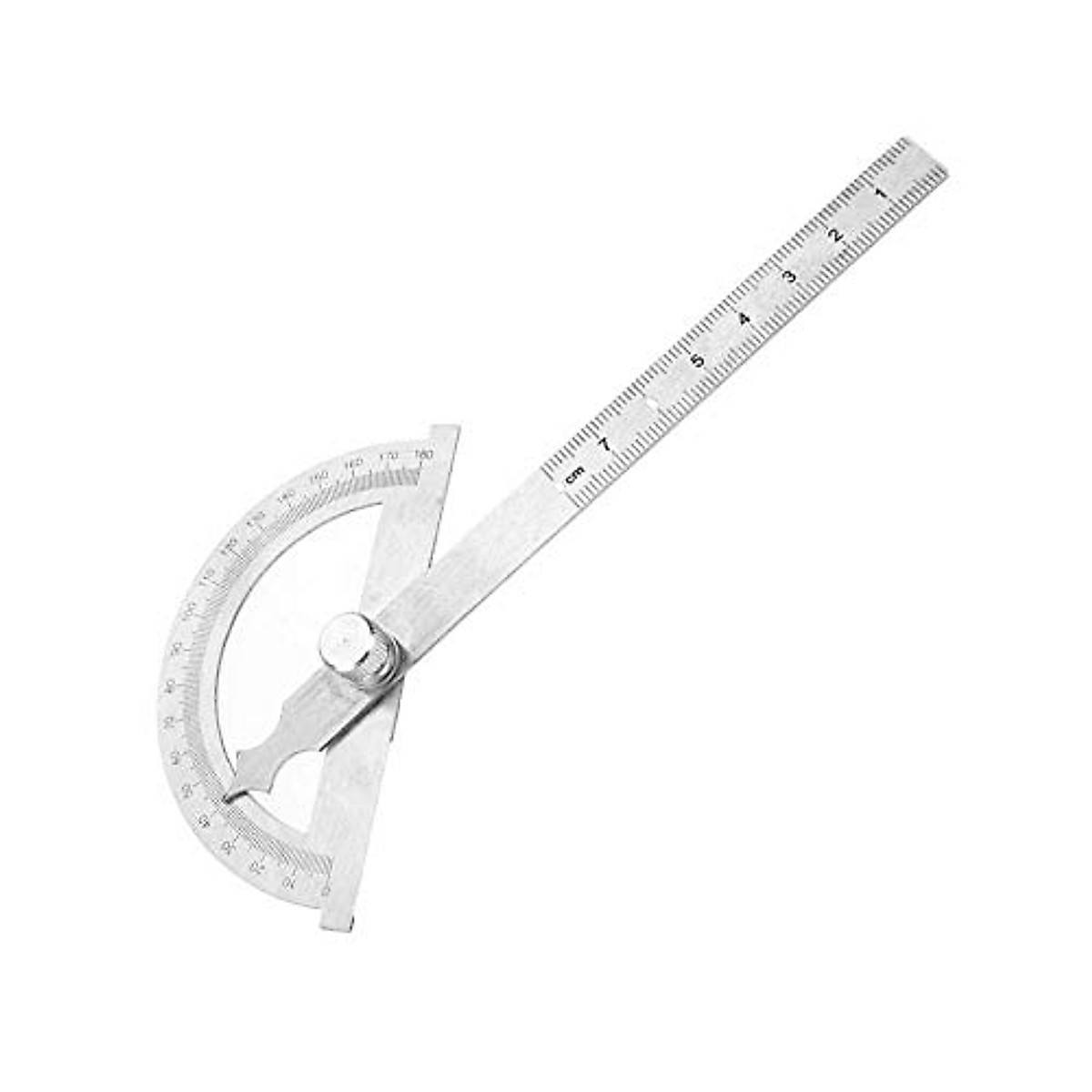 Protractor Ruler, Stainless Steel Protractor Goniometer 15cm Ruler 180 Degrees Angle Finder Gauge Adjustable Measuring Tool for Woodworking Industrial Carpenter (80×120mm)