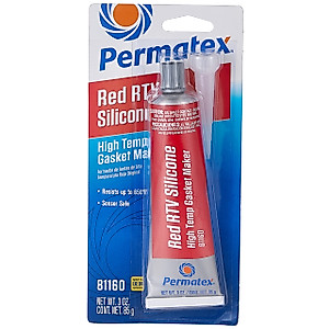 Permatex 81160 High-Temp Red RTV Silicone Gasket, 3 oz