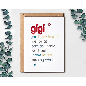 Gigi You Have Loved - Special Gigi's Day Card - Birthday Card For Gigi - Sentimental Card For Gigi - Meaningful Card For Gigi…