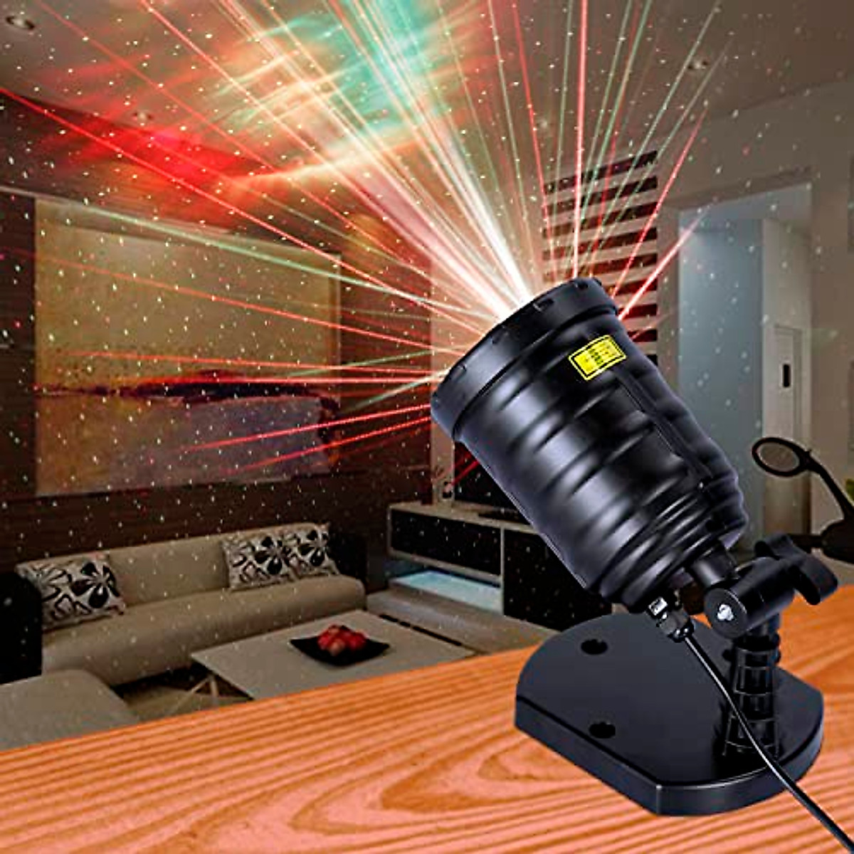 Wisely Christmas Projector Laser Lights, Led Waterproof Christmas Laser Lights Landscape Spotlight Red and Green Star Show Decorative for Bedroom Outdoor Garden Patio Wall Holiday Party