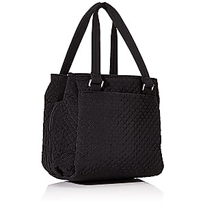 Vera Bradley Women's Microfiber Mini Multi-compartment Crossbody Purse, Classic Black, One Size