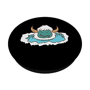 Yeti bathing Snowman Creature PopSockets Swappable PopGrip