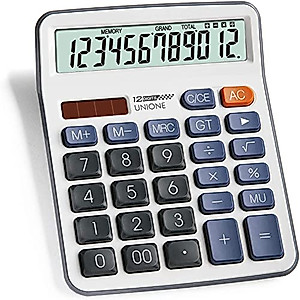 Large LCD Calculator, Dual Power Desktop Business, High School, UNIONE CX-950 4.7×6inch