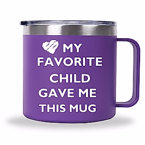 Fanunny Best Mom Gifts from Son, Daughter, Thank You Inspirational Gift for Women, Ideas Birthday Christmas Mothers Day Present, Purple Coffee Mug Cup with Handle