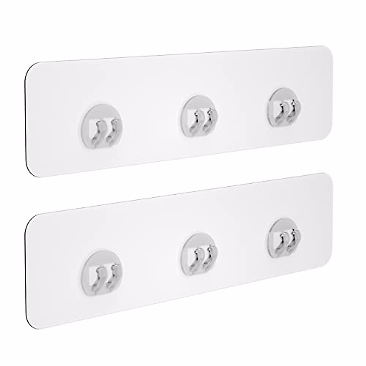 Comsmart Shower Caddy Adhesive Replacement, No Drilling Strong Stick 2 PCS Transparent Rectangle Shower Shelf Adhesive for Shower Caddy, Soap Holder, Bathroom Storage Shelves and Kitchen Racks