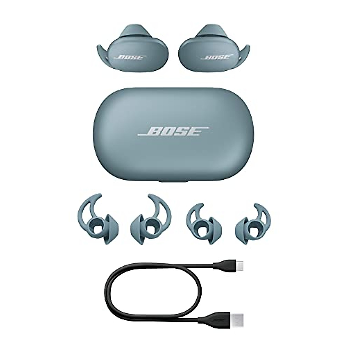 Bose QuietComfort® Noise Cancelling Earbuds – True Wireless Earphones, Stone Blue, World Class Bluetooth Noise Cancelling Earbuds with Charging Case - Limited Edition