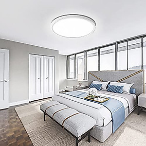 WKONCLDY 6PACK 3200lm LED Flush Mount Ceiling Light, Super Slim 12 inch LED Ceiling Light, 5000K Daylight LED Ceiling Light for Bedroom, living room, dining room, garage and office (White, Six Pack)