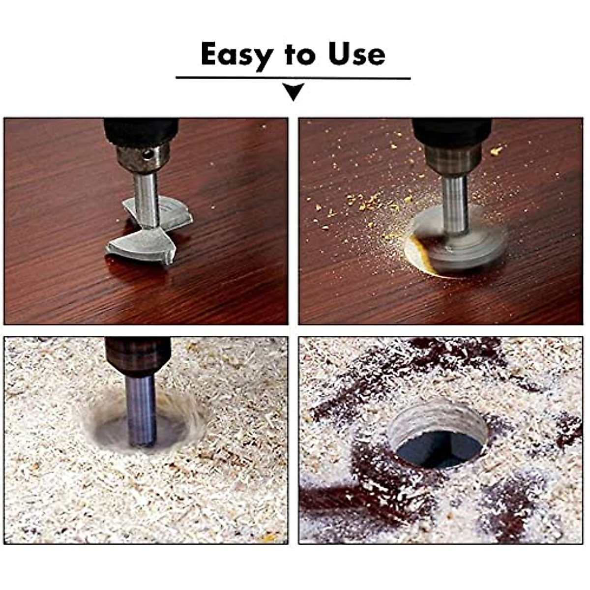 Auniwaig Forstner Drill Bits, 95mm Dia Wood Hole Saw, Auger Opener Cemented Carbide, 80mm Length Woodworking Hinge Hole Drilling Boring Bit Cutter, Hex Shank, Blue