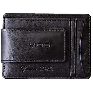 Viosi Money Clip Leather Wallet For Men Slim Front Pocket Credit Card Holder with Powerful Rare Earth Magnets