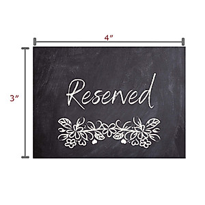 15 Reserved Signs for Tables Wedding Reception | Reserved Table Cards | Table Setting Cards |Vintage Chalk Design | 4 x 6 Double Sided Print | Party Events