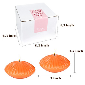 LPUSA 10 Hour Orange Floating Candles Large 3"，Unscented Romantic Tealight Ribbed Candles for Cylinder Vases，Centerpieces at Wedding, Party, Pool, Holidays, Set of 12