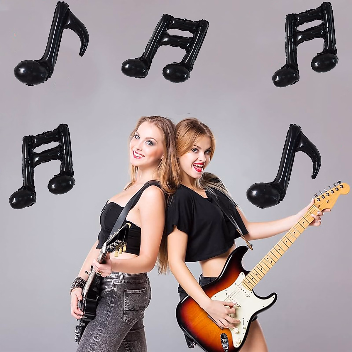 TONIFUL 20Pcs Music Note Balloons,Black Music Balloons Music Notes Party Decorations Music Themed Party Supplies Music Note Aluminum Foil Balloons For Birthday Baby Shower Celebrations Outdoor Party