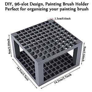 AKOAK 1 Pack 96-hole Square Plastic Pen Holder Multi-function Detachable Pen Holder Storage Art Supplies, Makeup Brushes etc (gray)