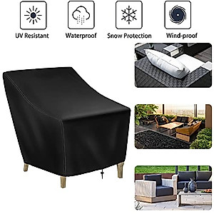 Patio Chair Cover Outdoor Skyour Waterproof Single Lounge Deep Chair Sofa Furniture Protector Covers for Backyard Veranda Lawn Garden (1)
