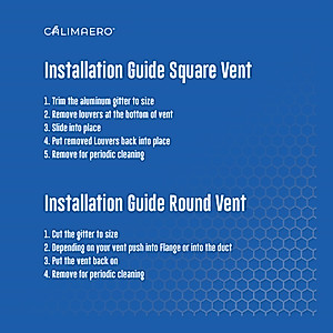 calimaero® 2 Pack Bird Stop Dryer Vent Grill Screen Guard Insert 8.8in x 8.8in Customizable 3inch to 8inch Stops Nesting in Bathroom Exhaust Vents