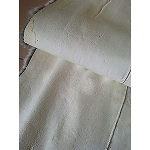 100% Natural Rabbit Fur Bed Throw Blanket,Rug,Rabbit Fur Blankets/Plates Furry Soft Warm Lush Fur Throw Home Decoration Reprocessed DIY Materials (21.65" x 43.3" Straw Yellow)