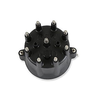 84333 MSD Distributor Cap - V8 - HEI Terminals - Black - Spark Plug Wire Retainer