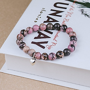 COLORFUL BLING Natural Stone Amethyst Healing Bracelet Life is Tough But So are You Inspirational Bracelet Love Gifts for Women Men-C