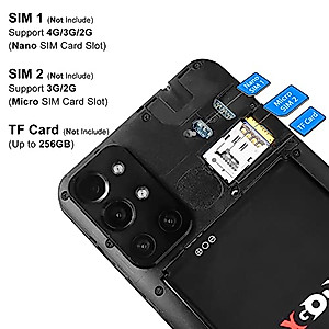 Xgody X14 Unlocked Smartphones, 6.52 Inch Large Screen 4G Dual Sim Mobile Phones, Dual 5MP + 256GB Extended Storage Cheap Cell Phones, Android 9.0 OS, 3000mAh Massive Battery, Face Recognition (Blue)